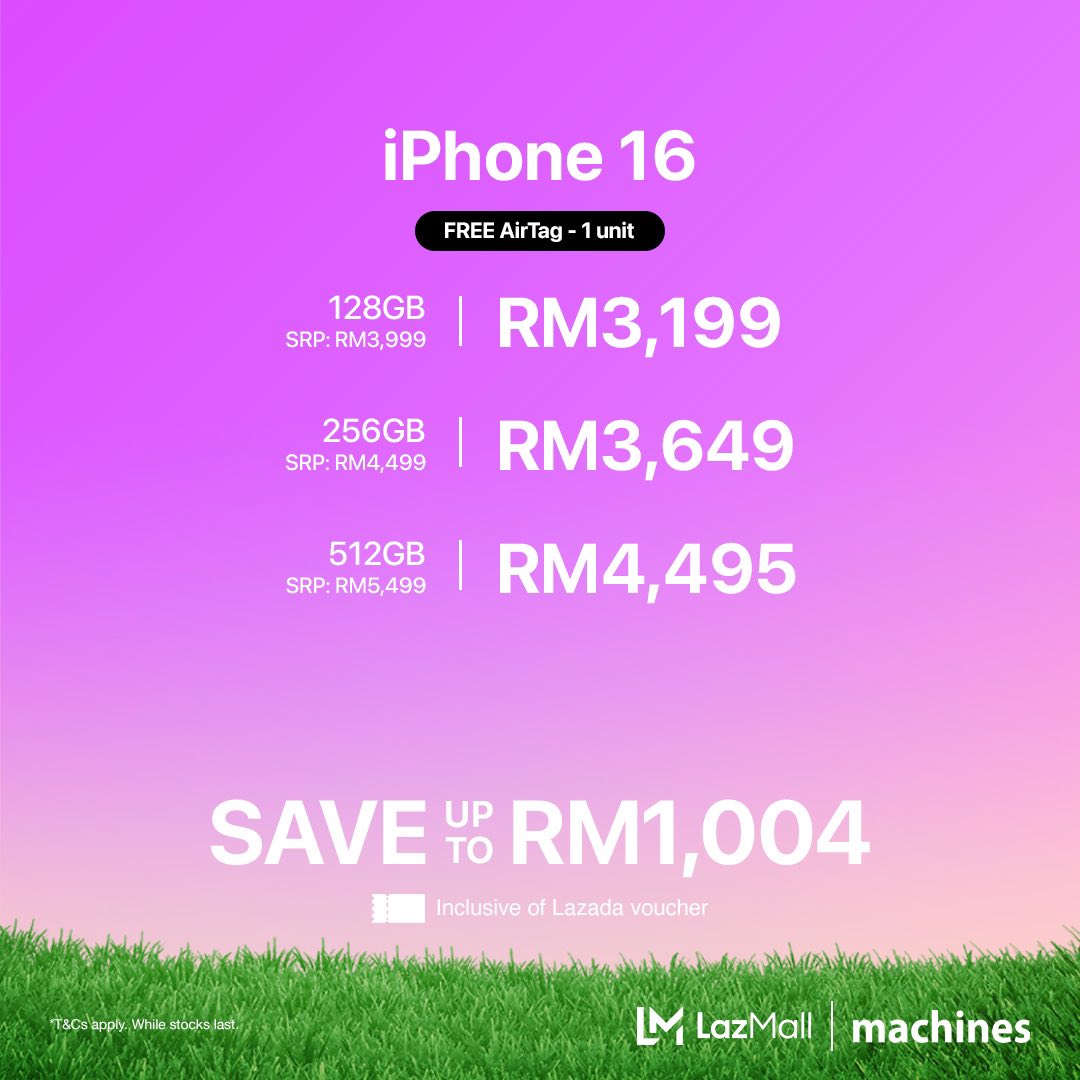 Machines 5.5 有大促销！iPhone 16 Pro Max 折扣RM1226！ – LEESHARING