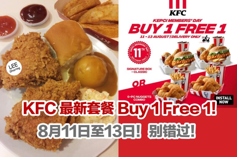KFC 套餐Buy 1 Free 1！8月11日至13日！ – LEESHARING