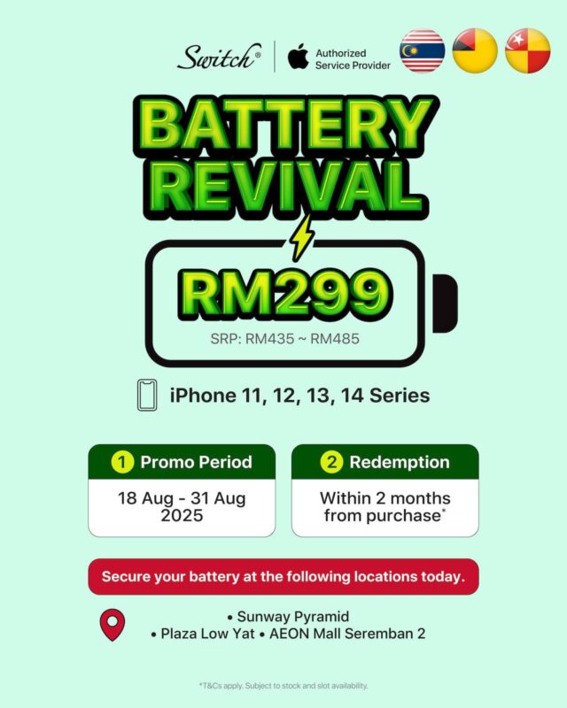 Switch 推出iPhone 换电池优惠！只需要RM299，别错过！ – LEESHARING