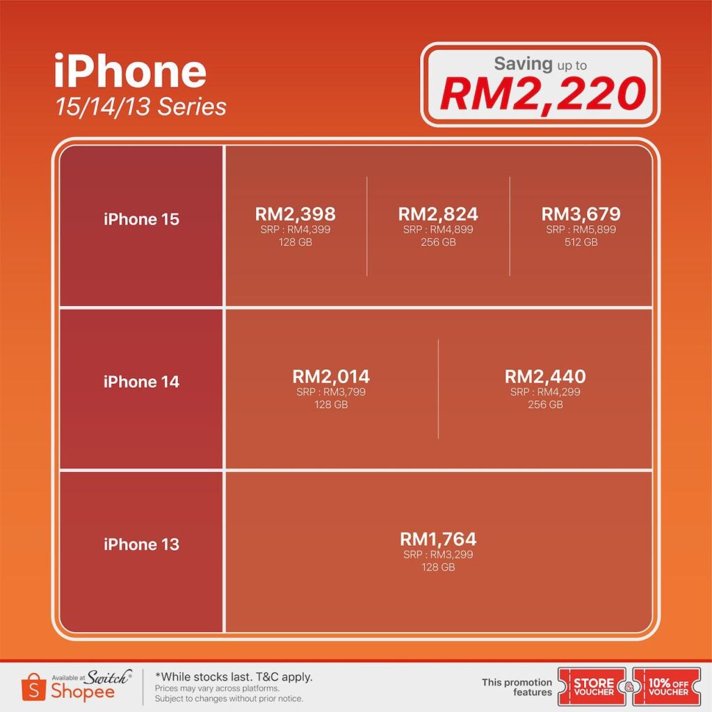 Switch 9.9 清货超级促销！iPhone 折扣高达RM2220！ – LEESHARING