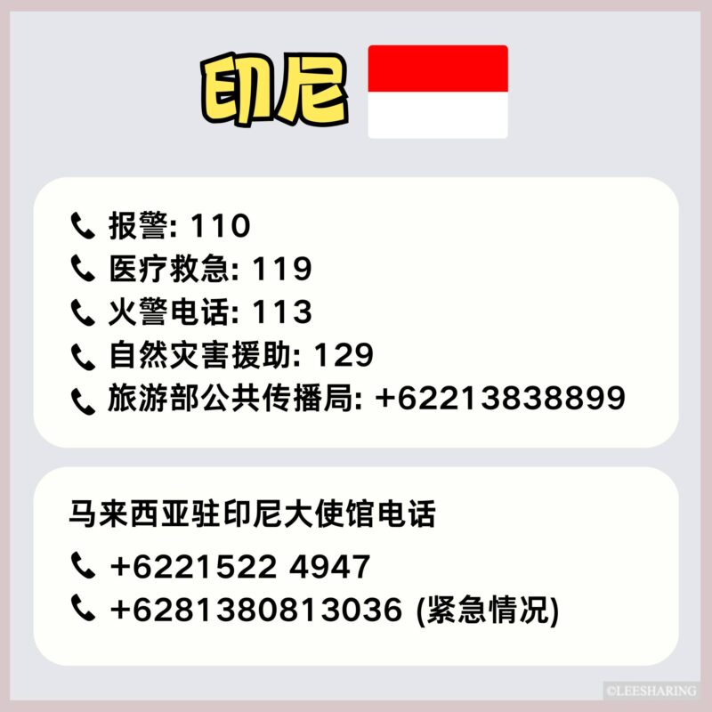 6个国家的紧急热线！出国旅游或出差前必保存！ – LEESHARING