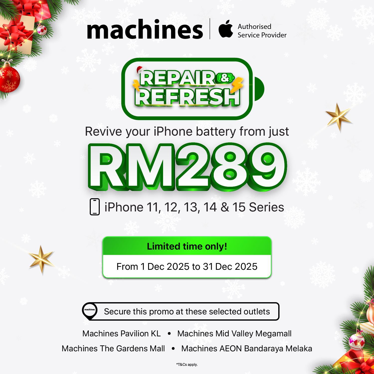 Machines 推出iPhone 换电池优惠！只需要RM289起！ – LEESHARING
